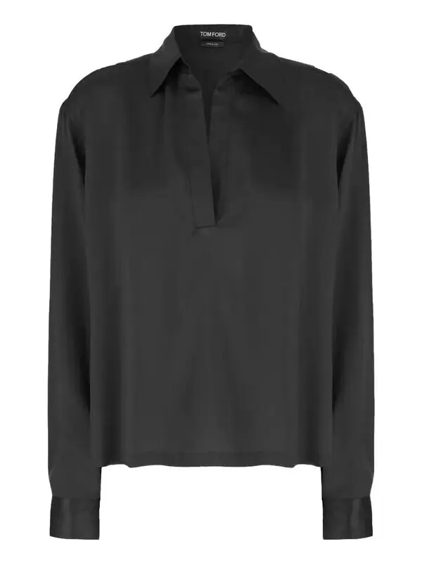 TOM FORD V-neck Silk Blouse - Black