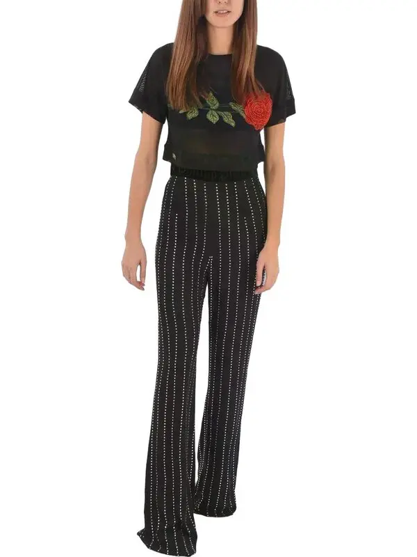 Philipp Plein Crystal-embellished Palazzo Pants - Black