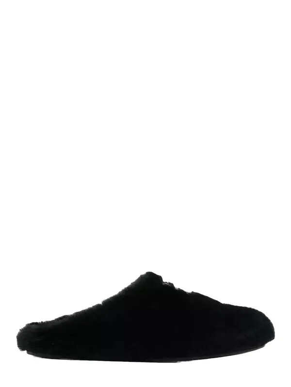 Givenchy Logo-plaque Shearling Slides - Black