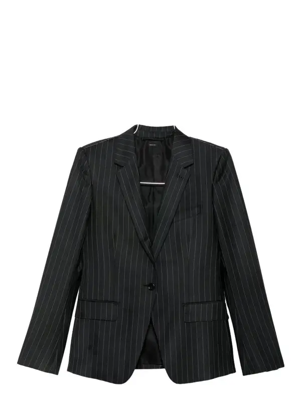 TOM FORD Pinstripe-pattern Single-breasted Blazer - Black