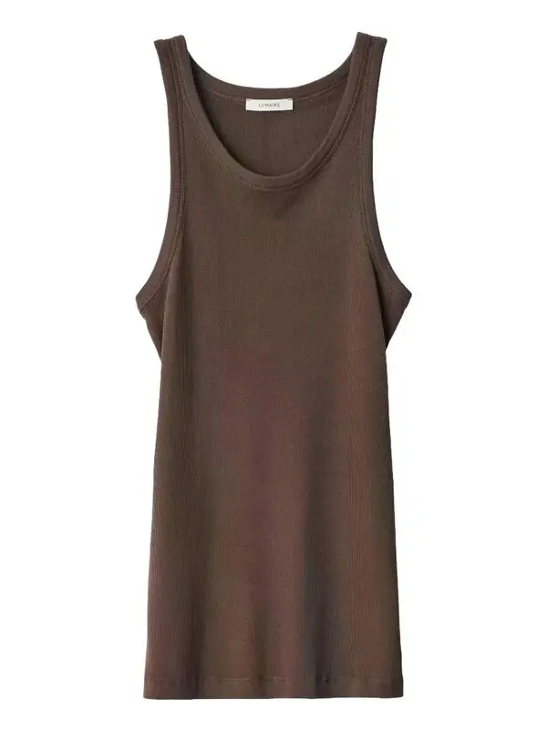 LEMAIRE Tank Top In Ribbed Jersey - Brown