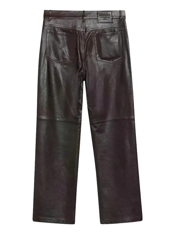 Max Mara Straight-leg Leather Trousers - Brown