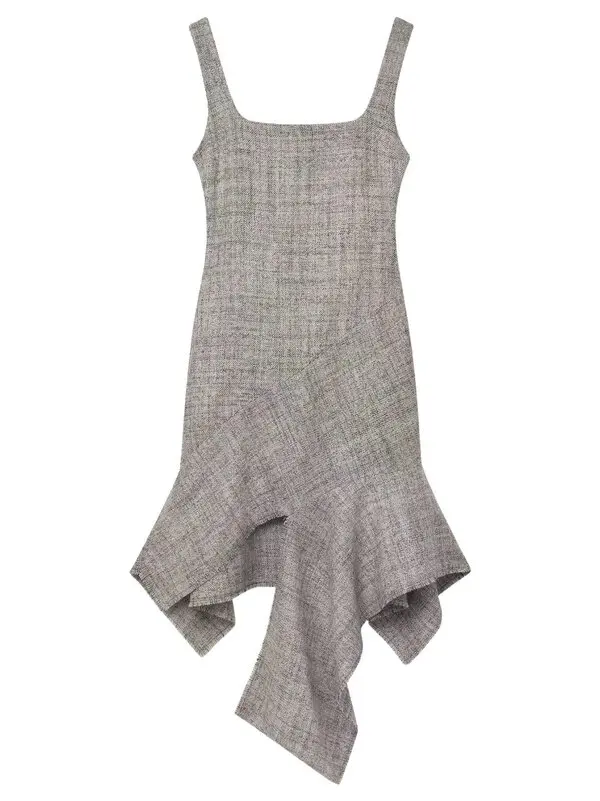 Stella McCartney Wool Mouline Asymmetric Dress - Grey