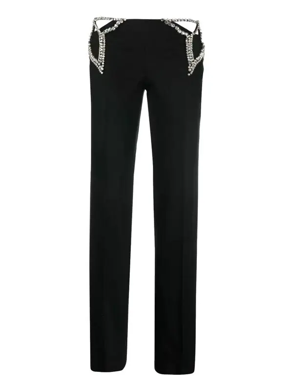 Stella McCartney Cut-out Detail Straight-leg Trousers - Black