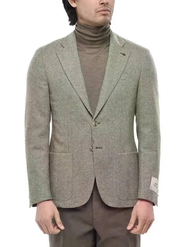 Corneliani Single-breasted Wool-blend Jacket - Neutrals