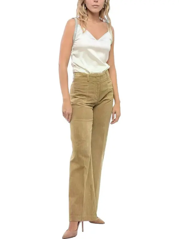 QL2 QUELLEDUE Patch-pocket Corduroy Trousers - Neutrals