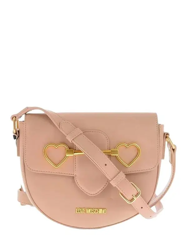Moschino Heart Clasp Satchel Bag - Neutrals