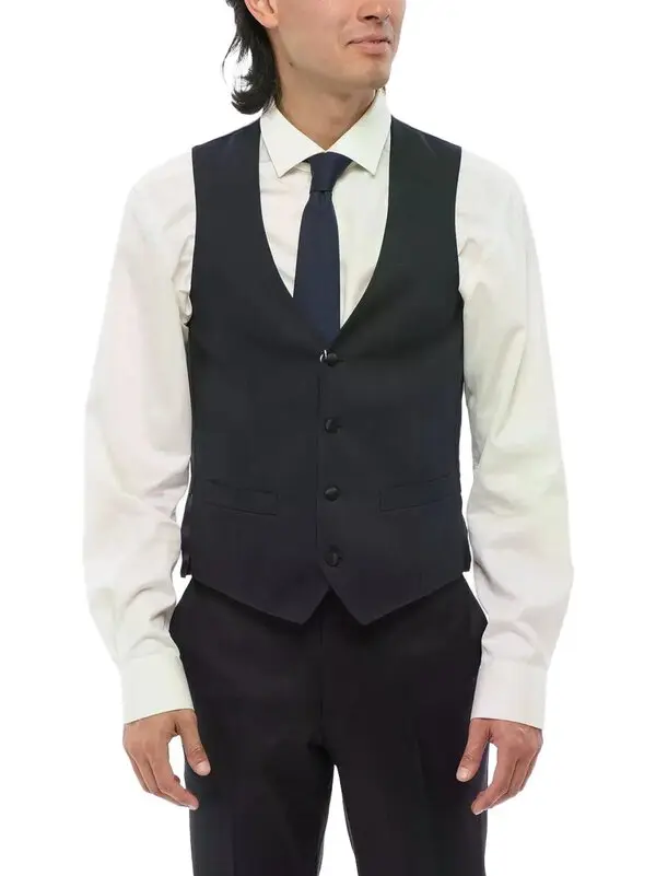 Corneliani Silk Four-button Waistcoat - Blue