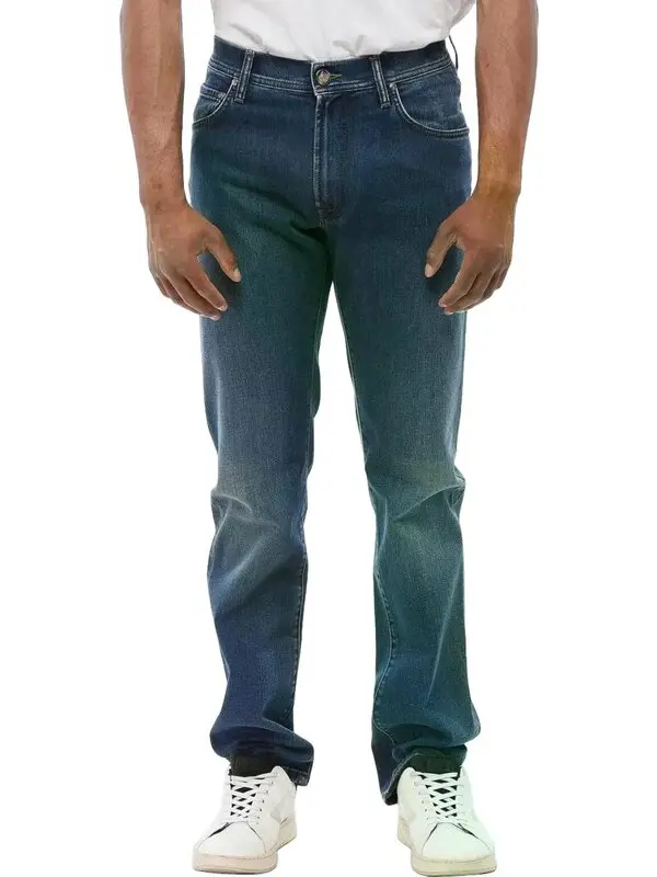 Corneliani Straight-fit Embroidered-logo Denim Jeans - Blue