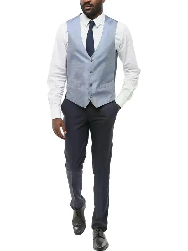 Corneliani Geometric-pattern Silk Waistcoat - Blue