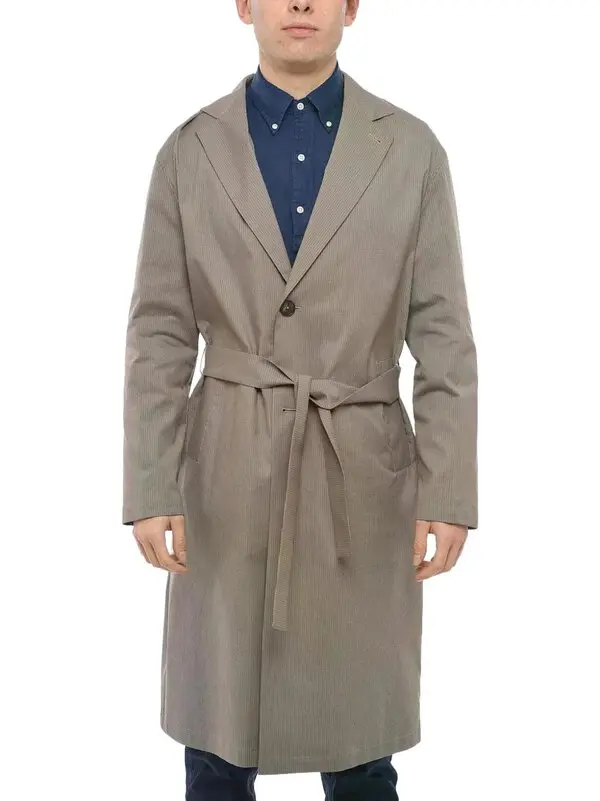 HEVO Cisternino Herringbone-pattern Trench Coat - Neutrals