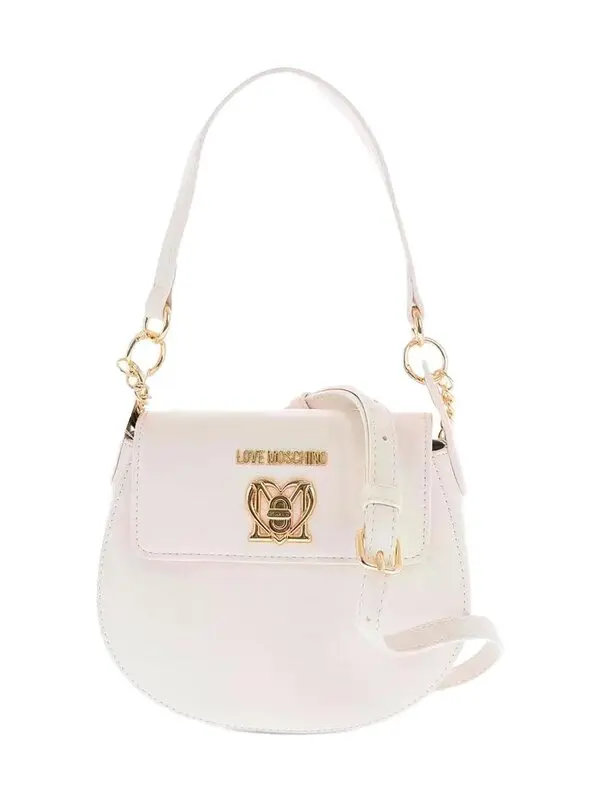 Moschino Mini Logo-plaque Shoulder Bag - Neutrals
