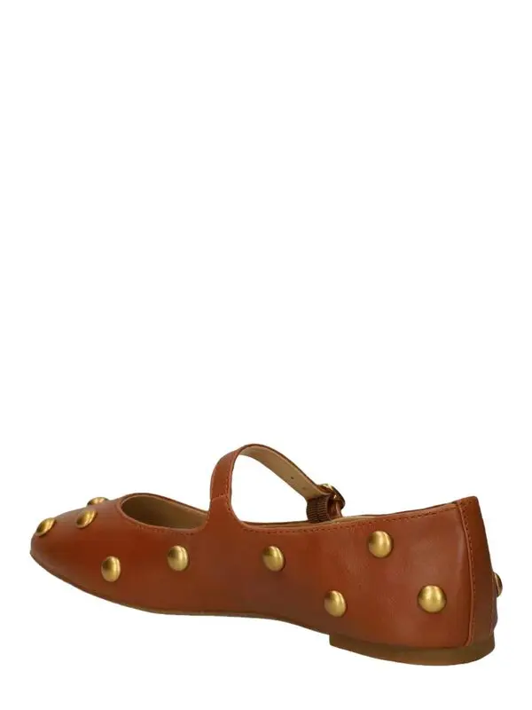 Michael Kors Nellie Flex Stud-embellished Leather Ballet Flats - Brown