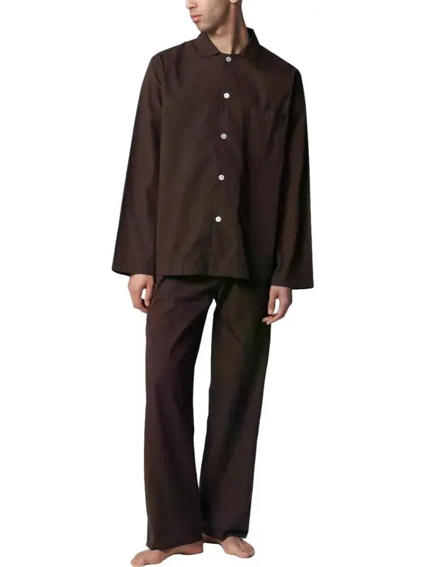 TEKLA Poplin Long-sleeved Shirt - Brown