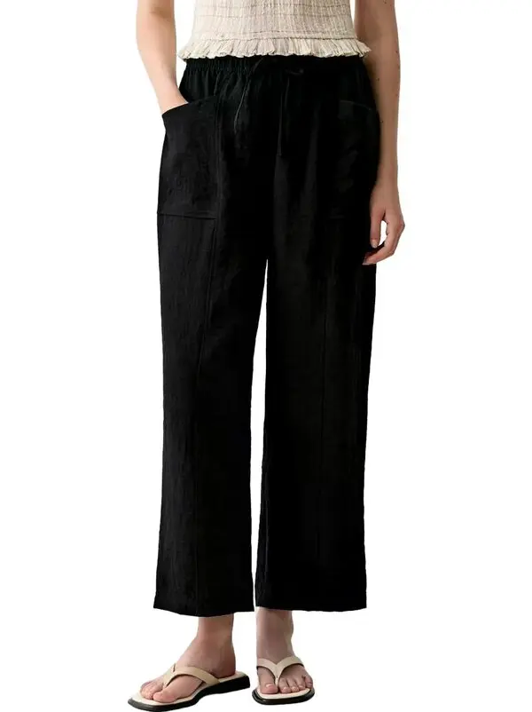 BENETTON Drawstring Patch-pocket Trousers - Black