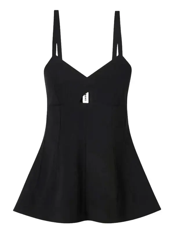 JIL SANDER Cut-out Flared Top - Black