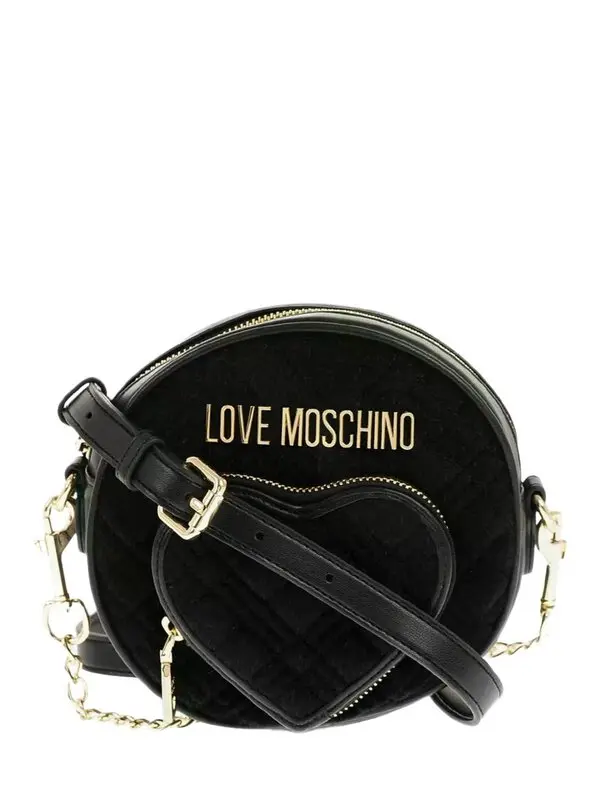 Moschino Heart-shaped Pocket Round Mini Crossbody Bag - Black