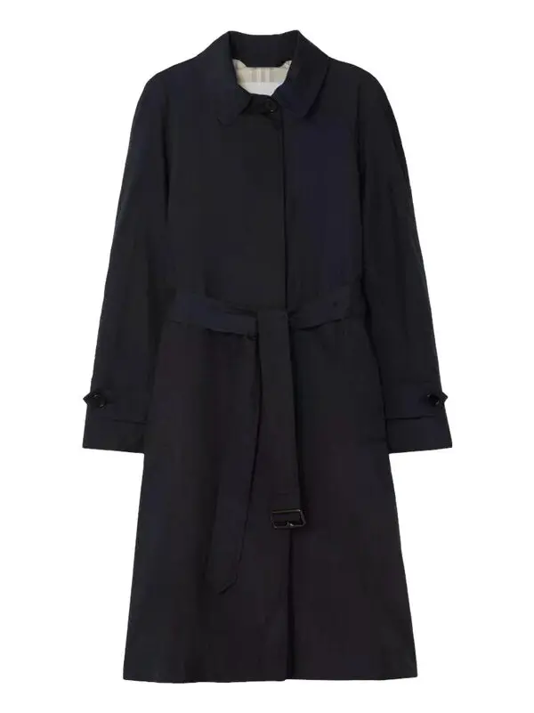 Burberry Long Belted Nylon Tickhill Car Coat - Blue