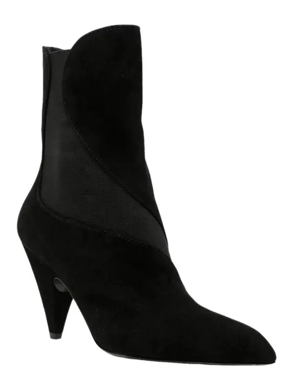 SERGIO ROSSI Tensile Pointed-toe Cone-heel Ankle Boots - Black