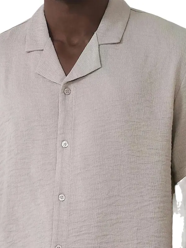 MAUVAIS Fiorano Textured Short-sleeve Shirt - Neutrals