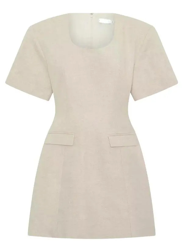 Anna Quan Hayden Scoop-neck Mini Dress - Neutrals