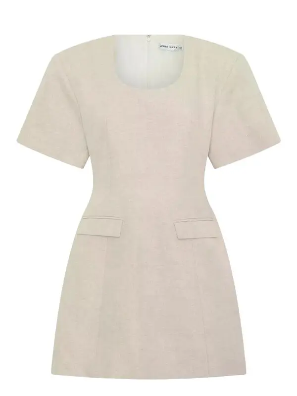 Anna Quan Hayden Scoop-neck Mini Dress - Neutrals