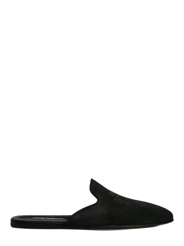Dolce & Gabbana Calfskin Slippers - Black
