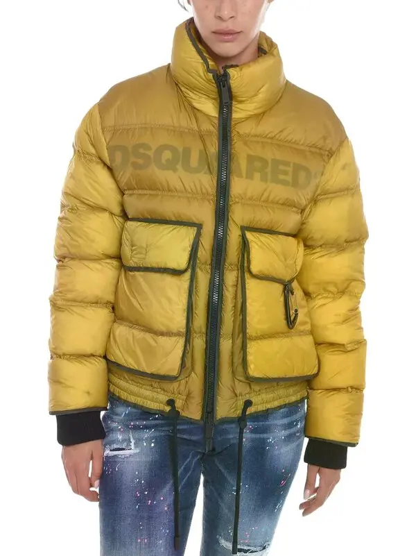 Dsquared2 Logo-print Quilted Jacket - Yellow