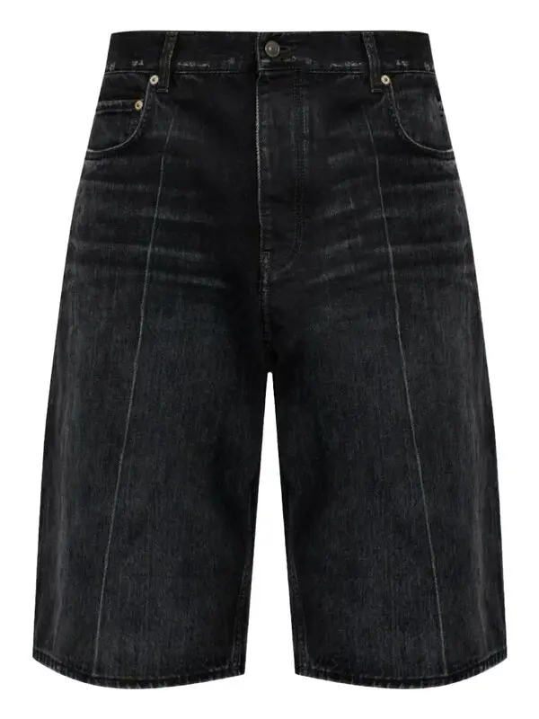 Balenciaga Panelled Distressed-finish Shorts - Black