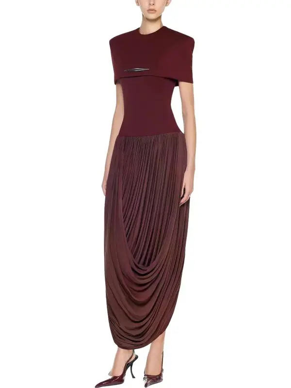 CHATS BY C.DAM Amiri Twisted Draped Dress - Red
