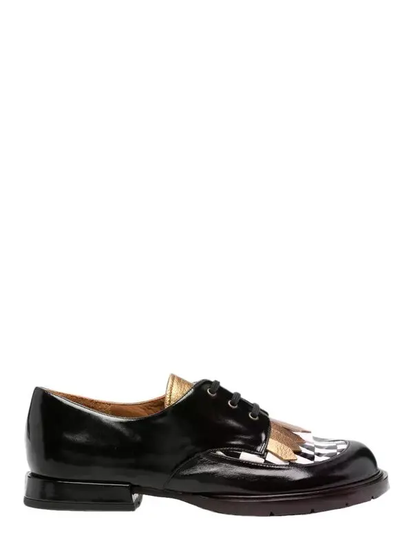 Chie Mihara Jeripa Fringed Checkered Loafers - Black