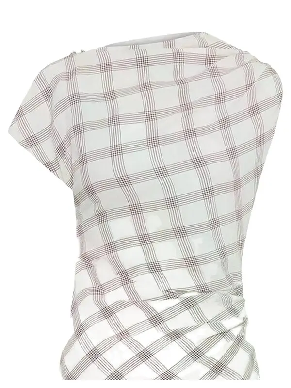 Anna Quan Charlie Checked Midi Dress - Neutrals