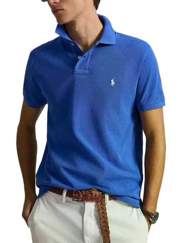 Polo Ralph Lauren Logo-embroidered Piqué-knit Polo Shirt - Blue
