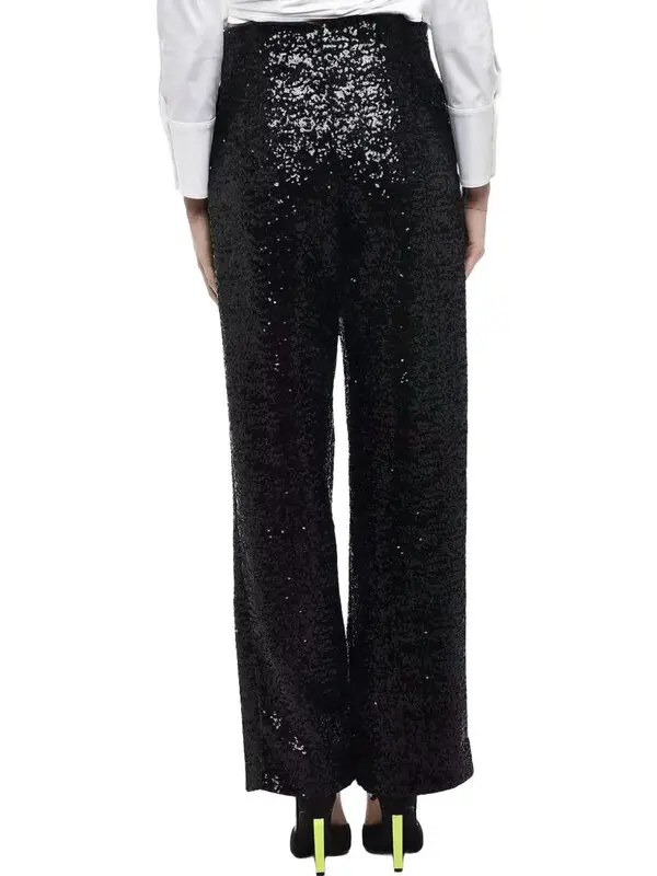 IN THE MOOD FOR LOVE Clyde Sequin-embellished Trousers - Black