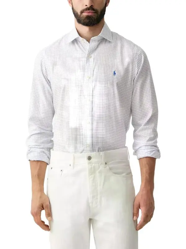 Polo Ralph Lauren Check-print Logo-embroidered Shirt - White