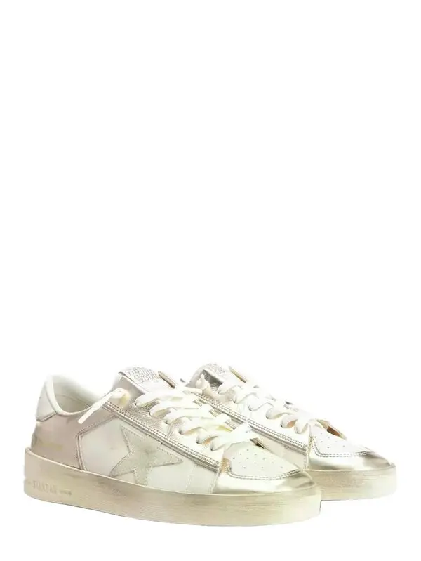 GOLDEN GOOSE Stardan Laminated Leather Sneakers - White