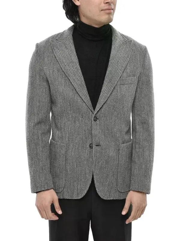 PAOLO PECORA Single-breasted Notched-lapel Blazer - Grey