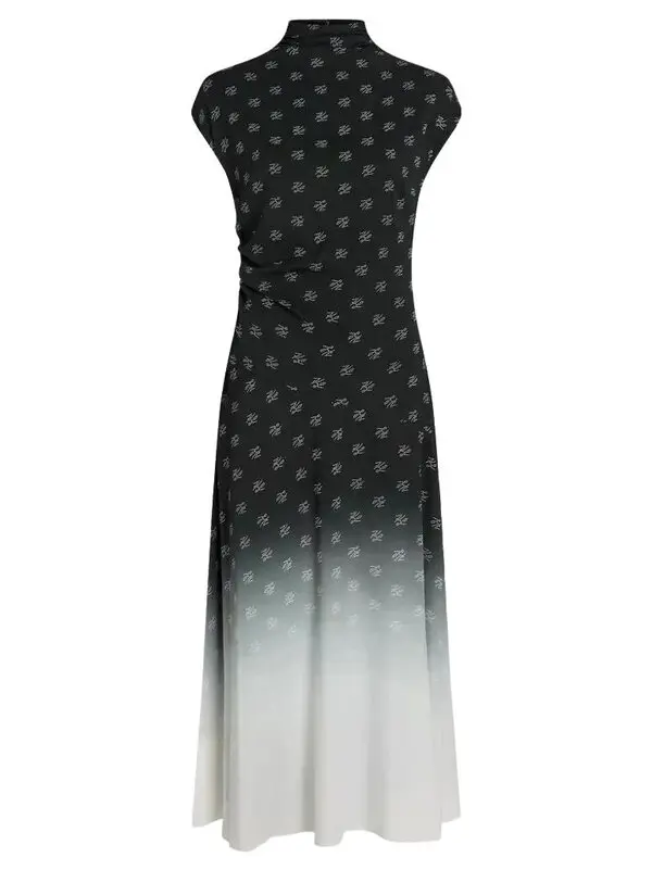 Karl Lagerfeld Logo-print Ombré Midi Dress - Black