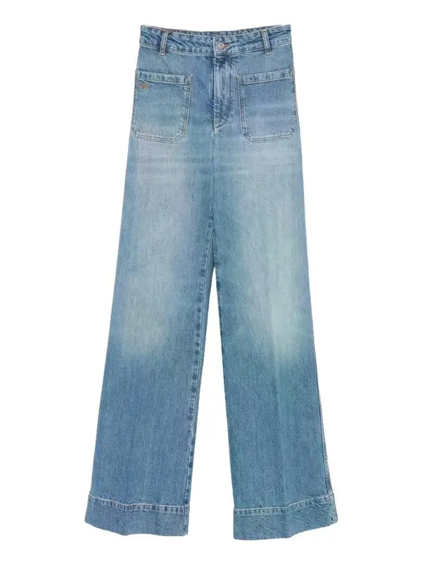 Victoria Beckham Alina Patch-pocket Wide-leg Jeans - Blue