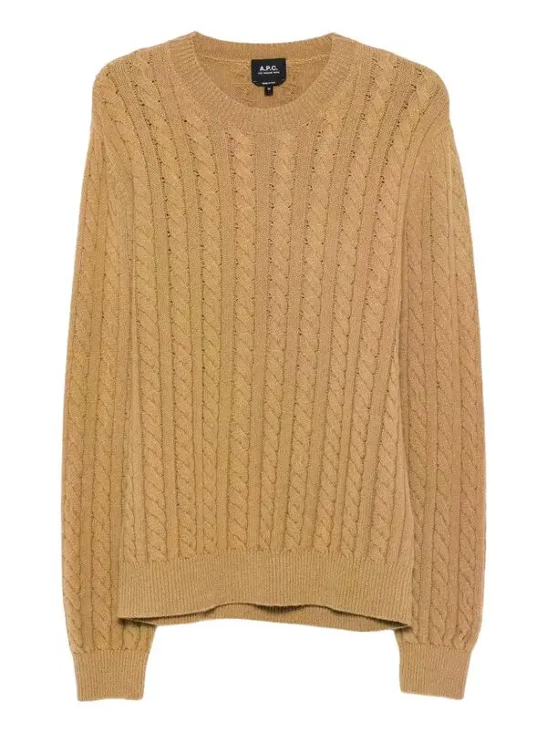 A.p.c. Cable-knit Wool Sweater - Brown
