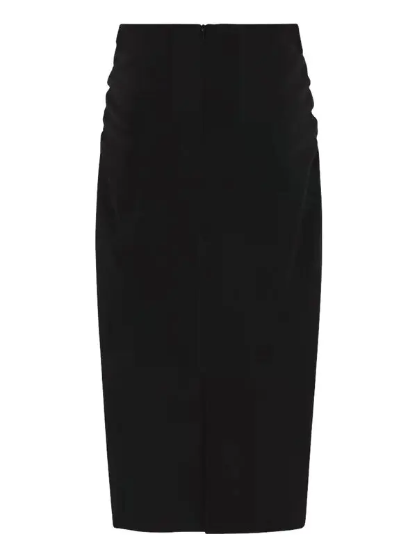 Max Mara Draped Pencil Midi Skirt - Black