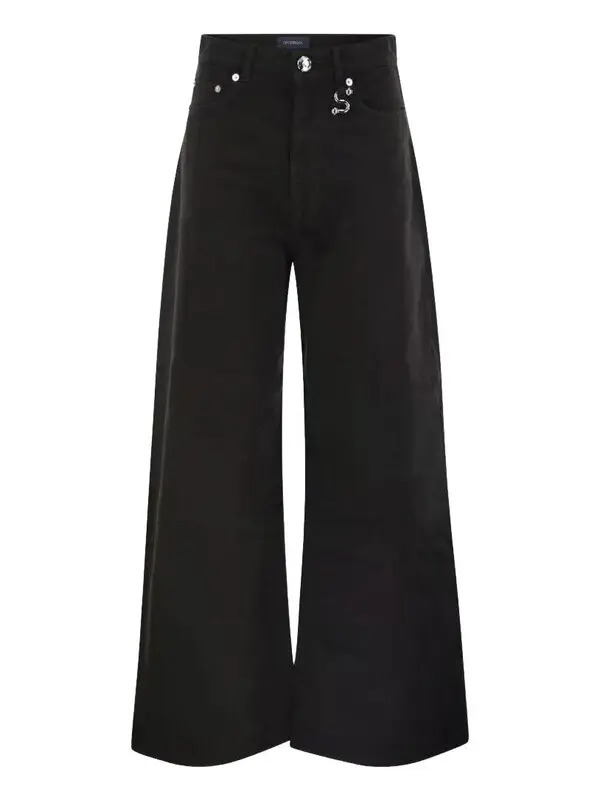 Sportmax Wide-leg Metal-hook Jeans - Black