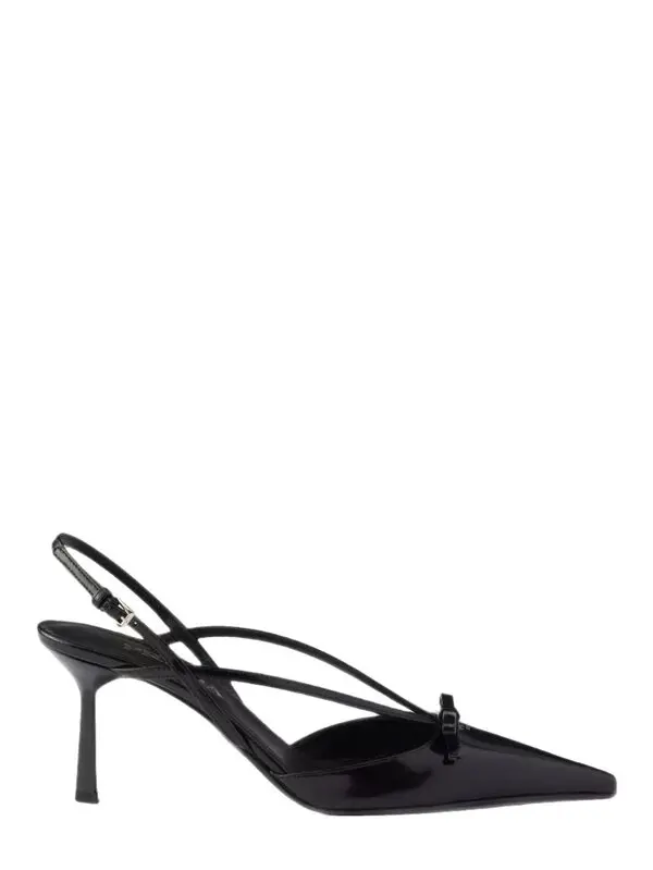 Prada Brushed-leather Slingback Pumps - Black