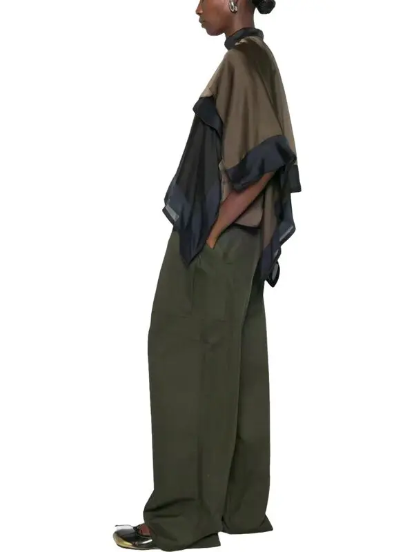 Sacai Layered Semi-sheer Blouse - Green