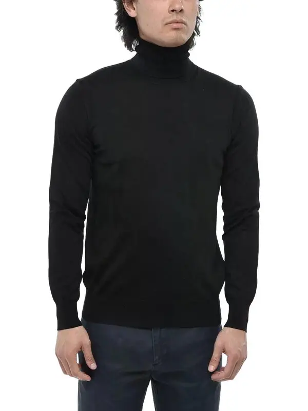PAOLO PECORA High-neck Virgin-wool Knit - Black