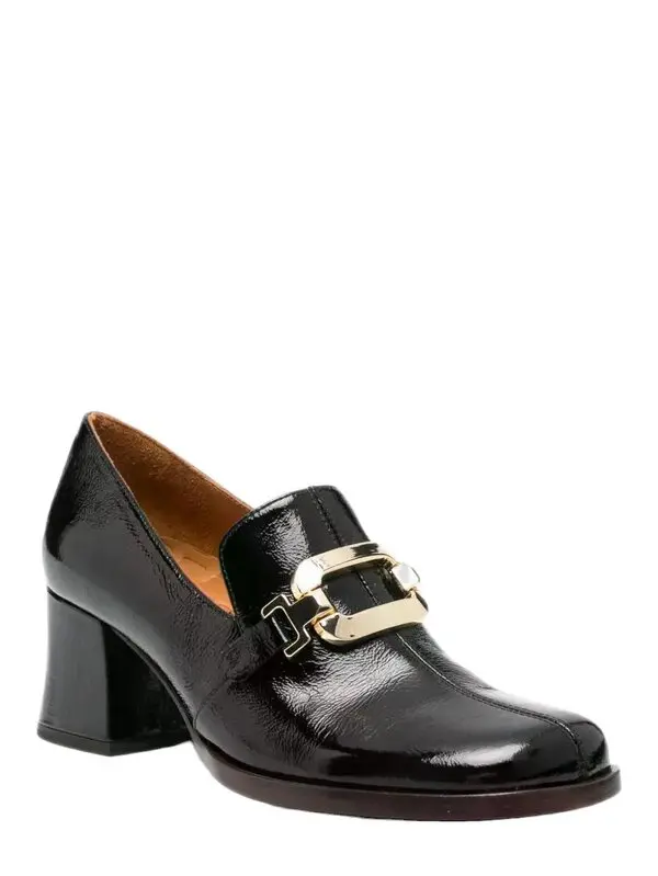 Chie Mihara Teil Buckle-detail Patent Loafers - Black