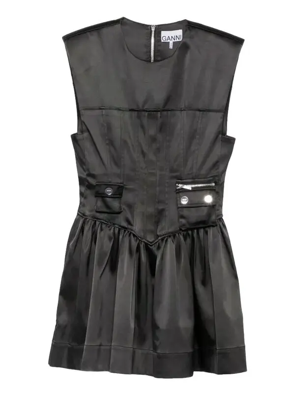 GANNI Corset-style Mini Dress - Black