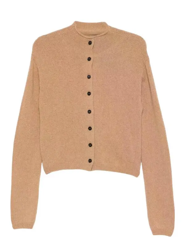 Khaite High-neck Button-up Cardigan - Brown