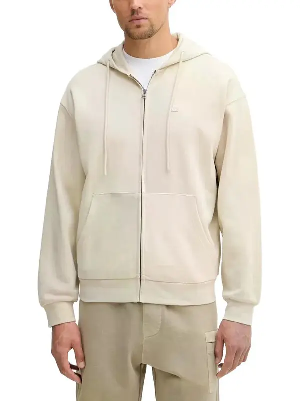 BENETTON Zip-up Drawstring Hoodie - Neutrals