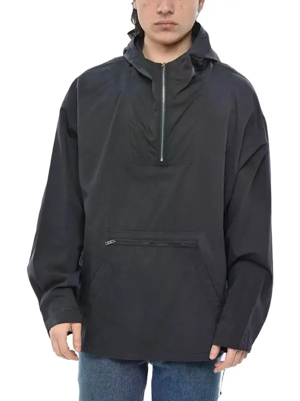 Givenchy Half-zip Long-sleeve Cotton Hooded Jacket - Blue